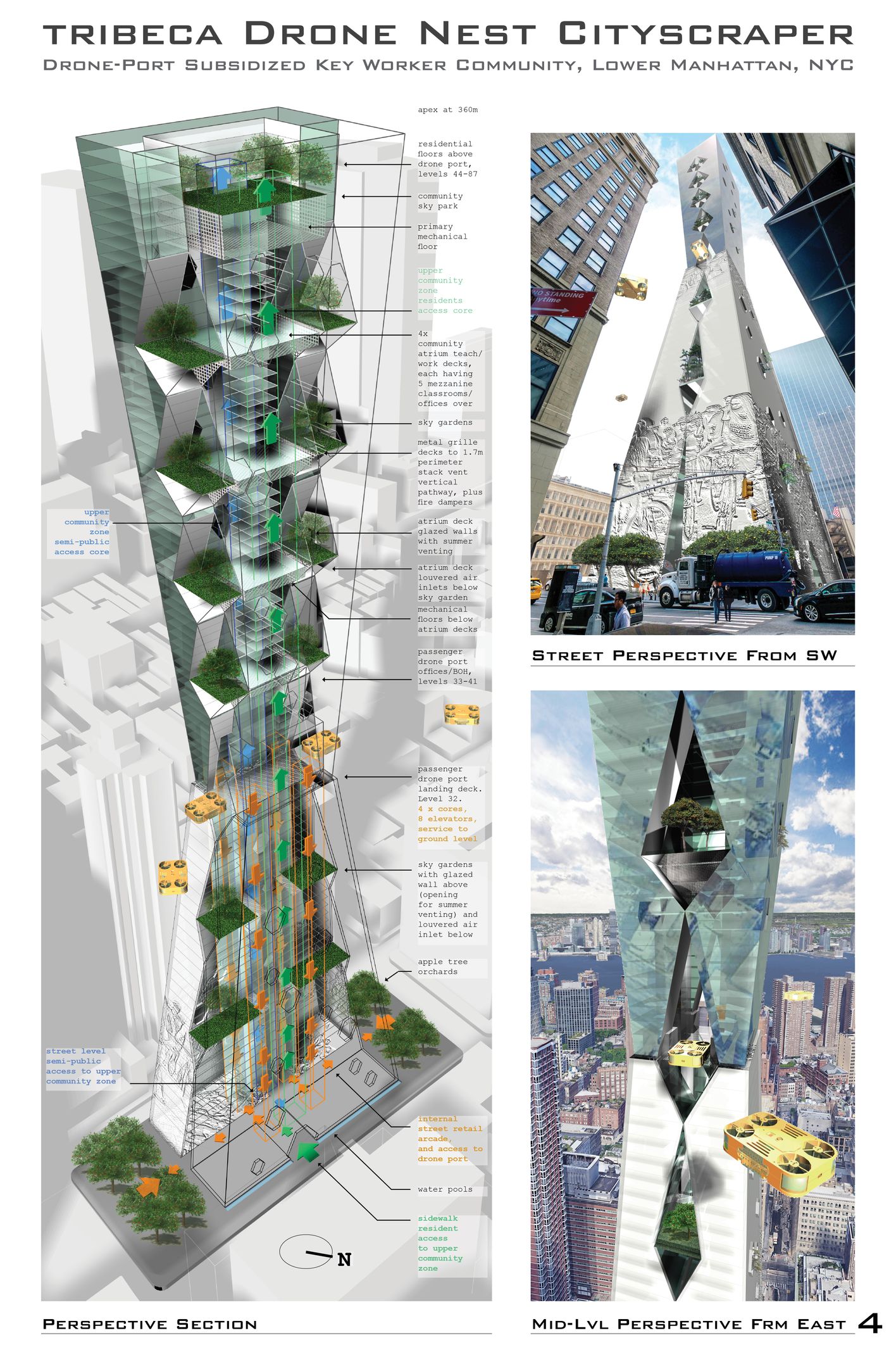Tribeca Drone Nest Cityscraper | Street Art Project