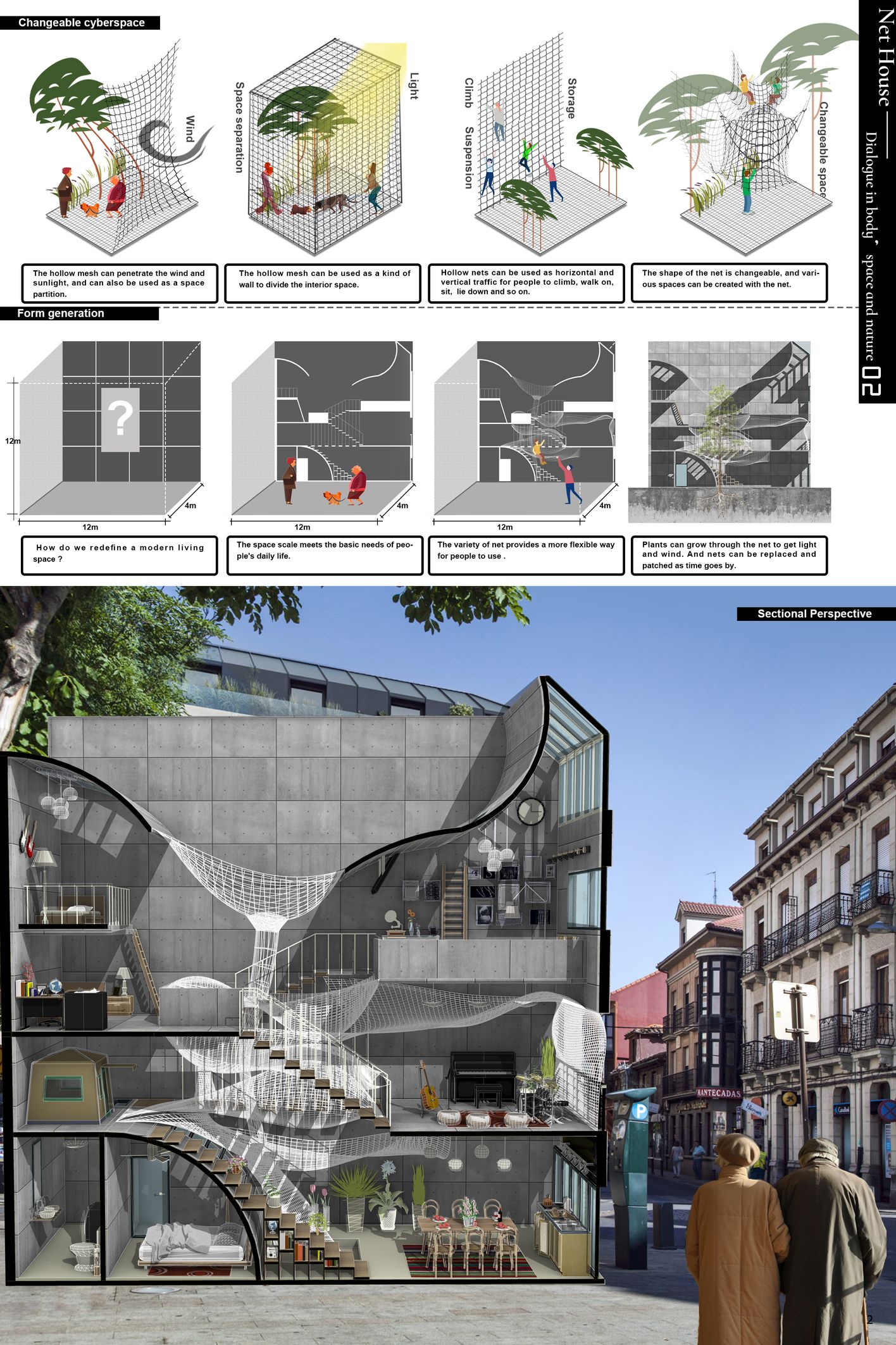 Net House——Dialogue in body，space and nature | Education Project
